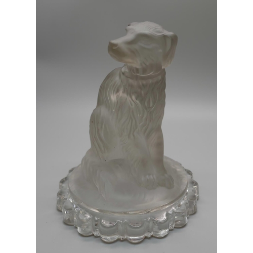 A 19th Century Baccarat crystal dog figure, 13cm