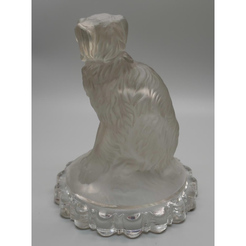 A 19th Century Baccarat crystal dog figure, 13cm