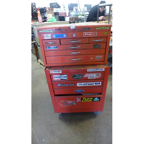 Two metal toolboxes from an automative garage clearance including a ...