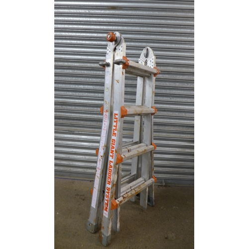 A 4-rung type 1A Little Giant wide base multi function ladder system