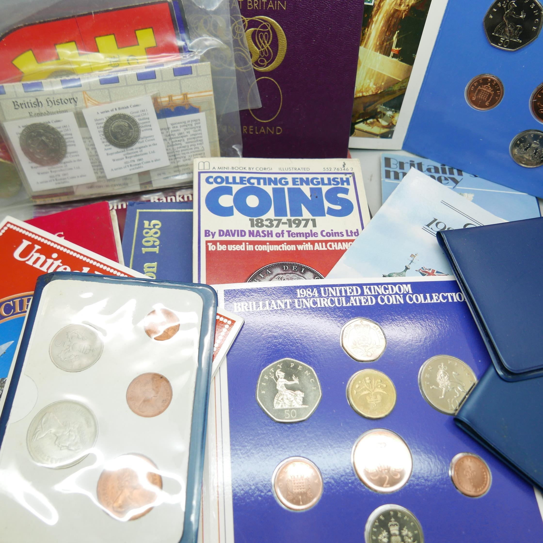 Coin collections; British first day decimal coins (4), British coin ...