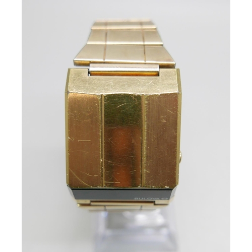 A Bulova Computron gold plated bracelet wristwatch, circa 1970s