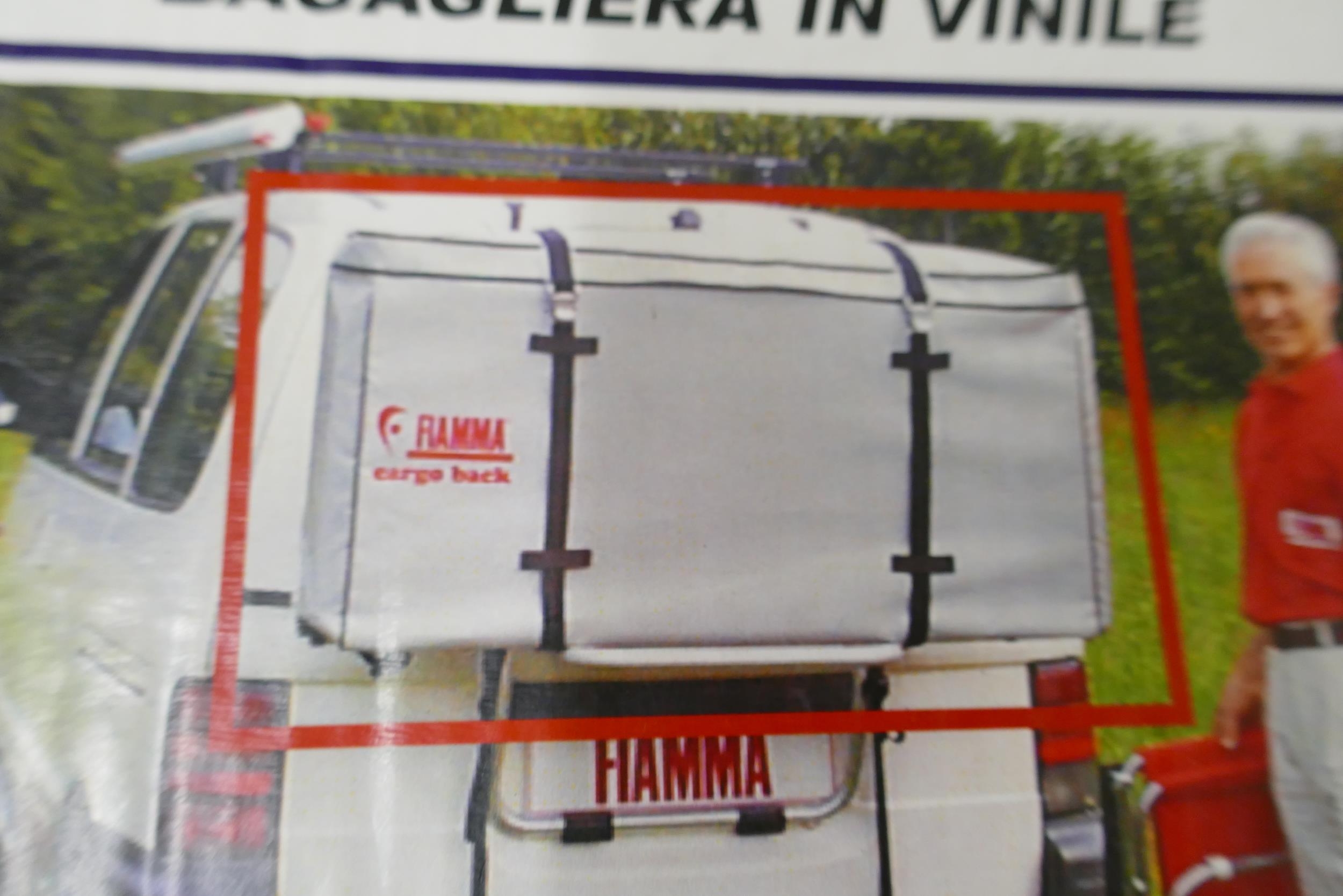 An unused Fiamma Cargo-Back vinyl luggage bag