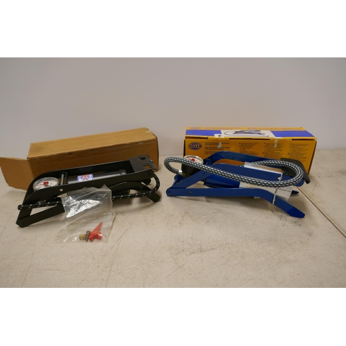 Two Hella tyre pressure pumps