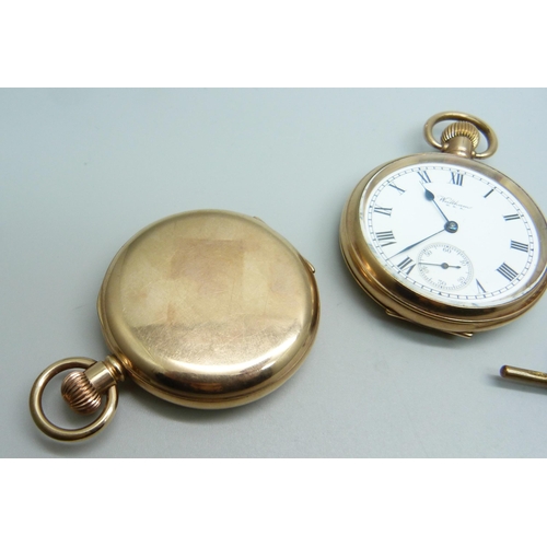 Two Waltham gold plated pocket watches both with 10 Year Star cases ...