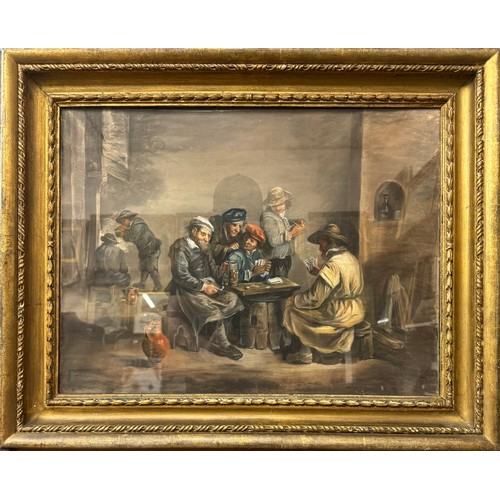 After David Teniers The Younger, The Card Players, pastel laid on linen ...