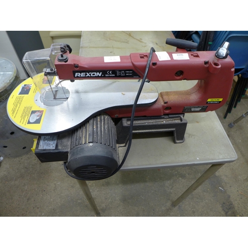 A Rexon SS16SA, 230V scroll saw mounted to table