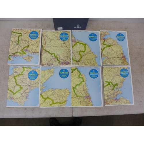A vintage boxed set of RAC UK route planning maps