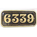 A GWR brass cabside numberplate 6339 from a Great Western Railway ...