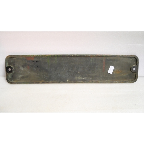 A cast brass nameplate from an industrial locomotive inscribed AVENUE 3 ...
