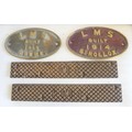 Two brass LMS build plates dated 1914 St Rollox and 1935 Crewe (measure ...