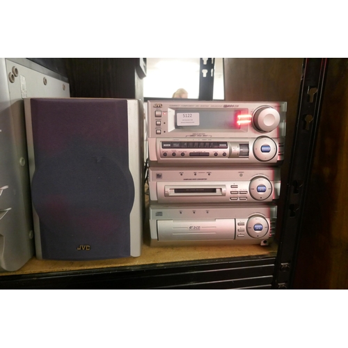 A quantity of stereo equipment including a JVC MX-MD7OR midi system, a ...
