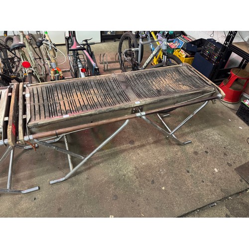 A Cinders Caterer 1.7m x 66cm fire box propane gas barbecue