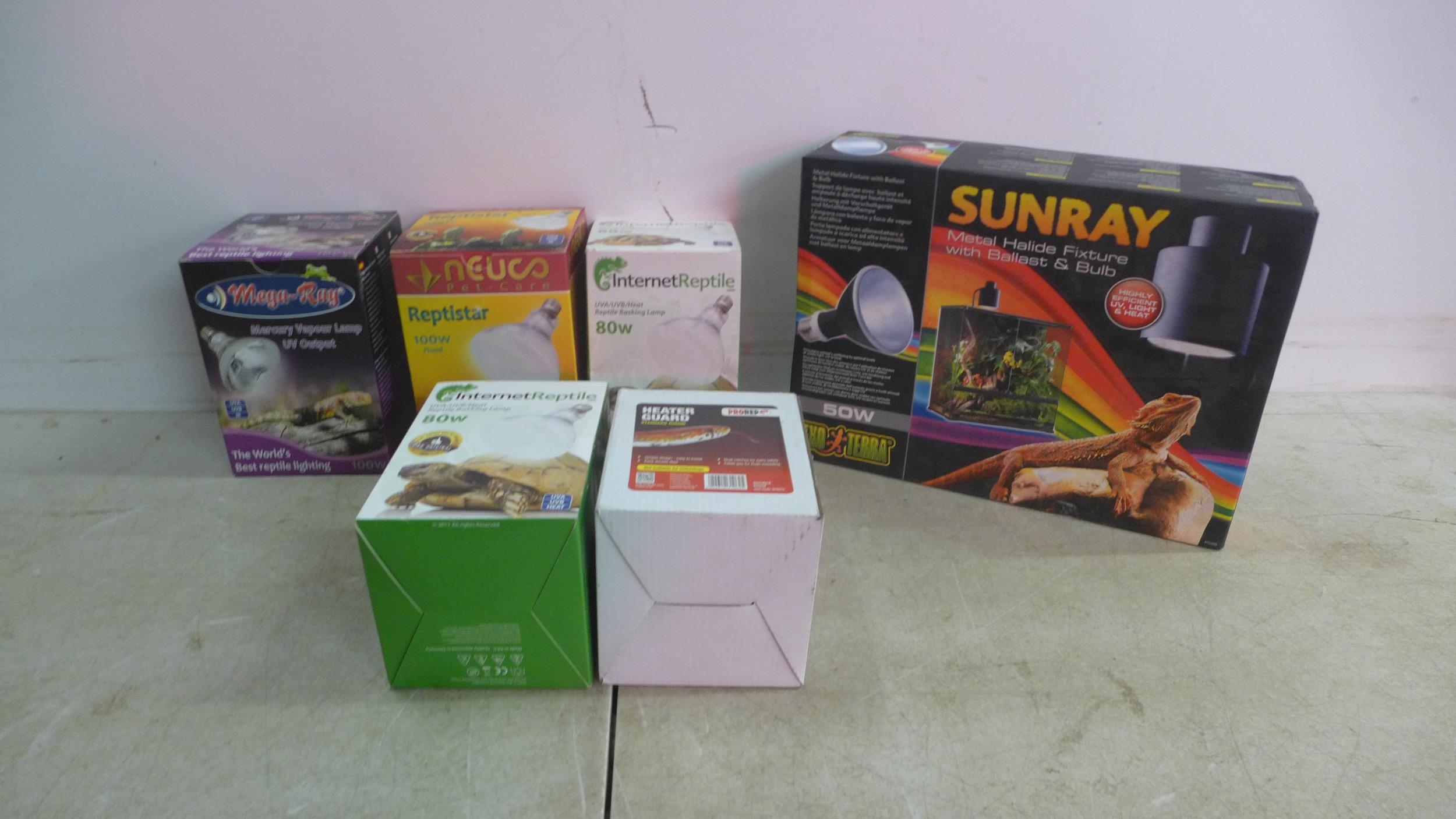 A Sunray Metal Halide fixture and a quantity of bulbs including UV ...