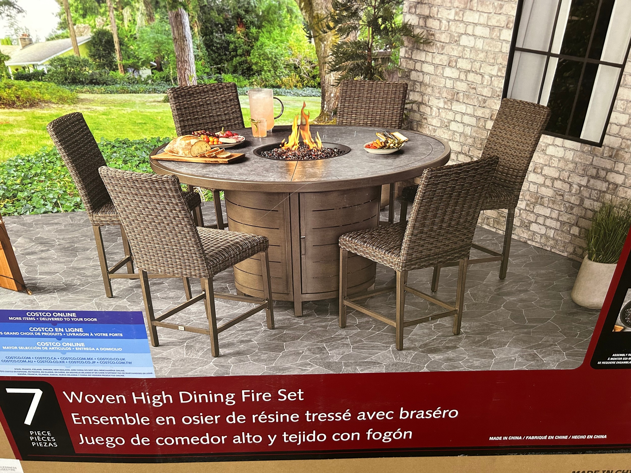 An Agio Mckinnon 7 piece high fire dining set, original RRP £1416.66 ...