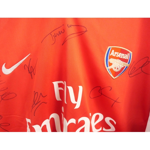 An XL 2009/10 Arsenal shirt signed with 20 players autographs, tags ...