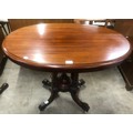 A Victorian mahogany oval loo table