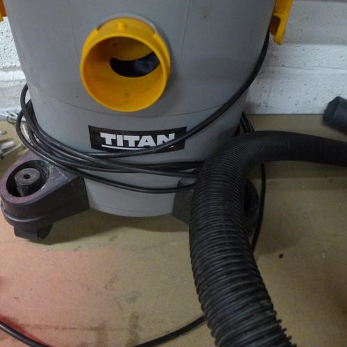 A Titan TTB774VAC, 240V, 1300W wet and dry vacuum