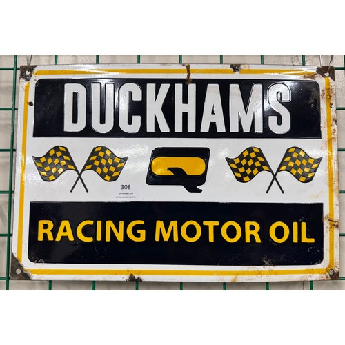A Duckhams enamelled metal advertising sign