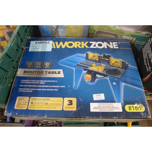 A boxed sample Workzone JS-07 router table * This lot is subject to VAT