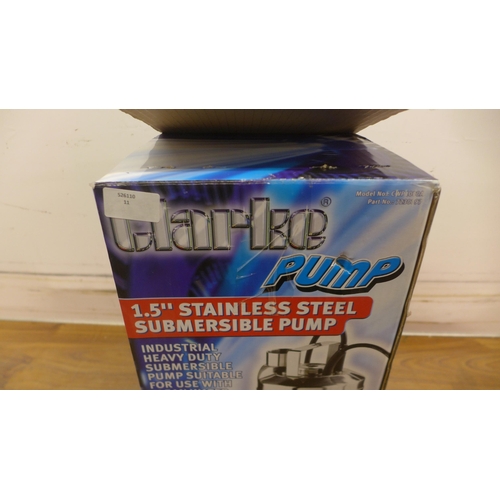 A boxed sample Clarke pump CWP1000A 1.5" stainless steel submersible ...