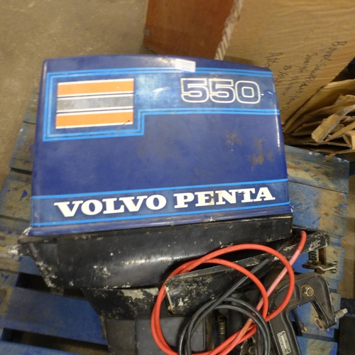 An electric Volvo Penta 550 outboard motor