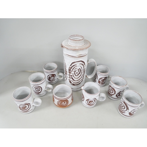 A South Devon studio pottery stoneware coffee set, a collection of Wade ...