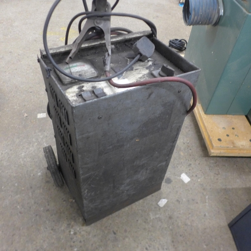 An industrial battery charger trolley