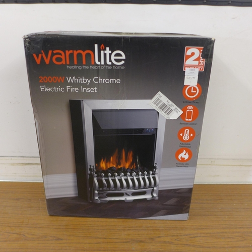 A Warmlite 2000w Whitby chrome electric fire