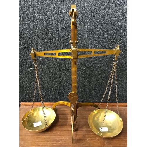 A set of brass scales