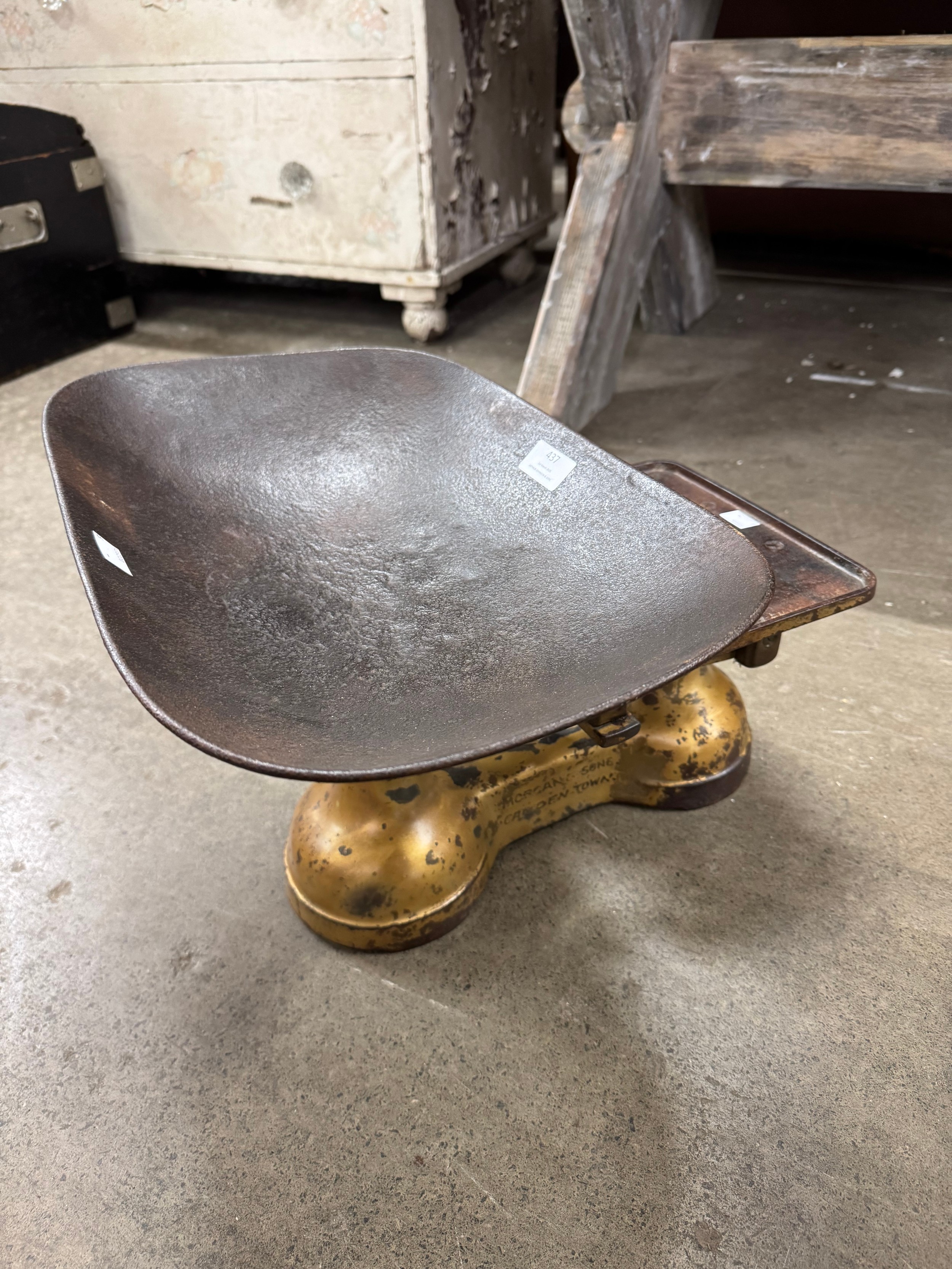 A set of Morgan & Sons, Camden Town cast iron scales