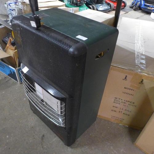 A Helius Superser gas heater with empty gas bottle