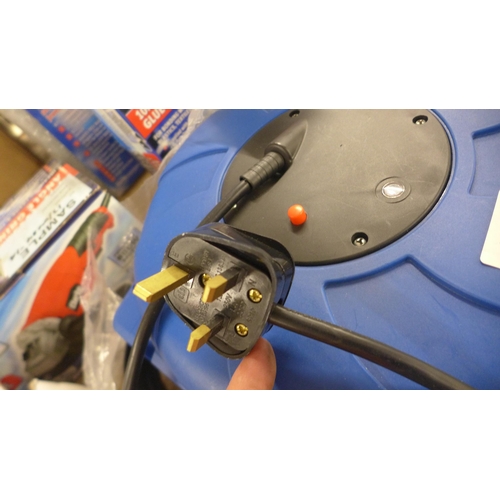 A sample wall mountable 15m retractable 240V extension cable reel *This ...