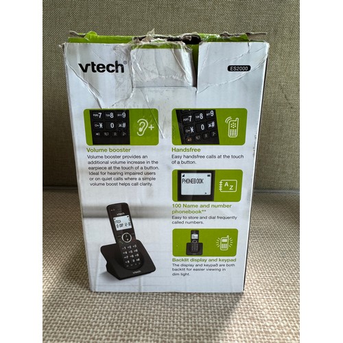 Vtech cordless phone, model no: ES2000, VTech white twin handset ...