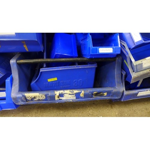 Approximately 50 assorted lin bins in different shapes and sizes