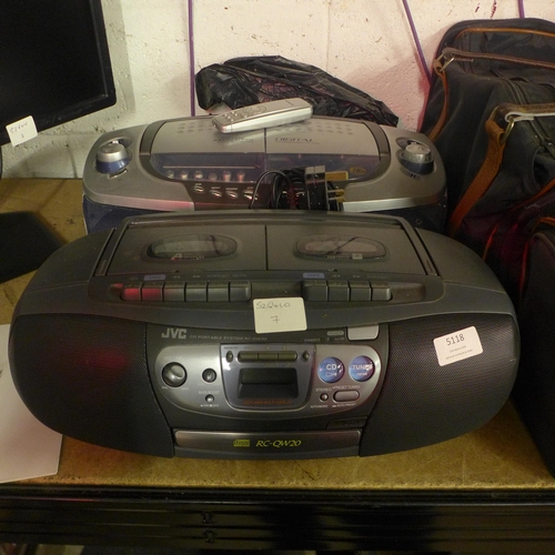 A Goodmans portable CD player and a JVC portable CD player