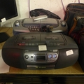 A Goodmans portable CD player and a JVC portable CD player
