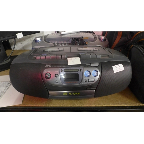 A Goodmans portable CD player and a JVC portable CD player