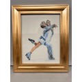 A framed watercolour, Torvill & Dean, Barnham from the 1984 Olympics ...
