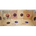 A collection of records, approximately 35 shellac 78s with covers