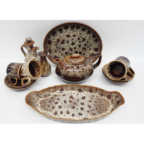 A collection of Fosters brown honeycomb Cornish pottery, includes ...