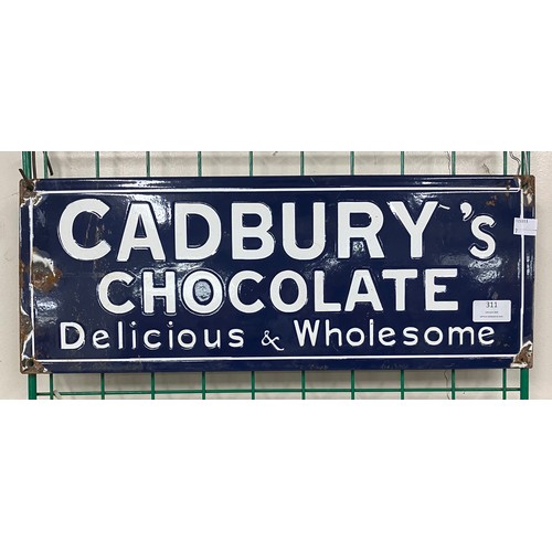 A Cadbury's Chocolate enamelled advertising sign