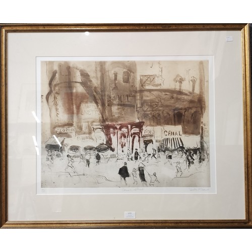 Helen Frank (b.1930) Canal Street, hand coloured etching, limited ...