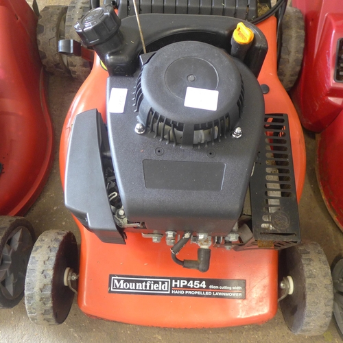 A Mountfield HP454, 45cm hand propelled petrol lawn mower, a Mountfield ...