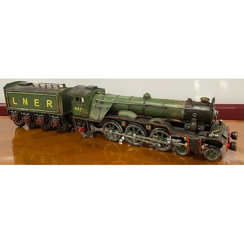 A tin plate model Flying Scotsman locomotive