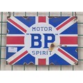 A BP Motor Spirit enamelled metal advertising sign