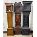 Two 19th Century oak longcase clock cases and a 19th Century style oak case