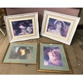 Four Pre-Raphaelite framed prints