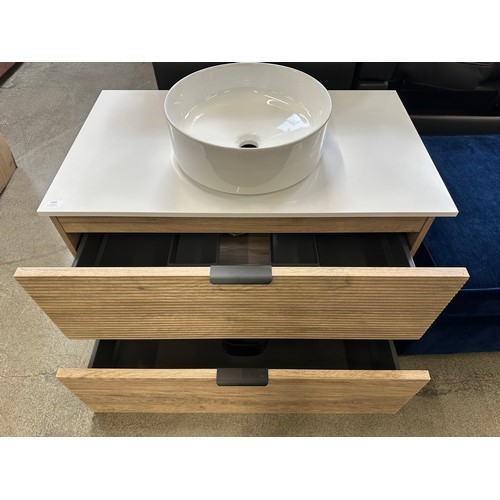 Archie 910mm walnut vanity unit (boxed) original RRP £499.99 + VAT ...
