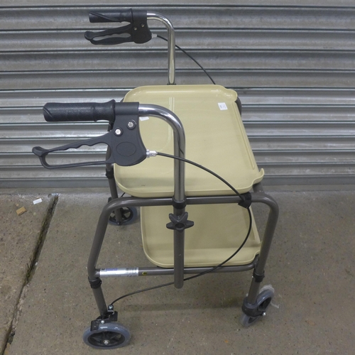 An Aidapt height adjustable kitchen strolley trolley with brakes